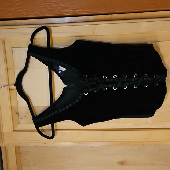 Morbid Threads | Tops | Vintage Morbid Threads Black Velvet Corset ...